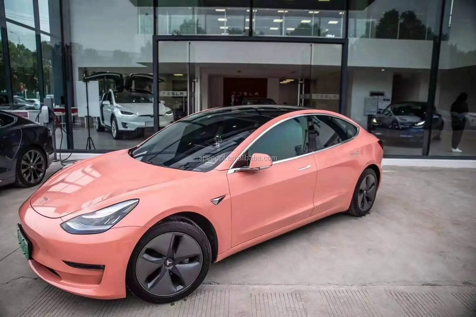 New Arrival Highlight Glossy Crystal Peach Pink Car Body Wraps Vinyl ...