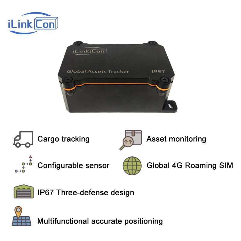ILinkCon Micro Global Asset GPS Tracker Cargo Tracking Device (Free Global SIM) Sensor Option ...