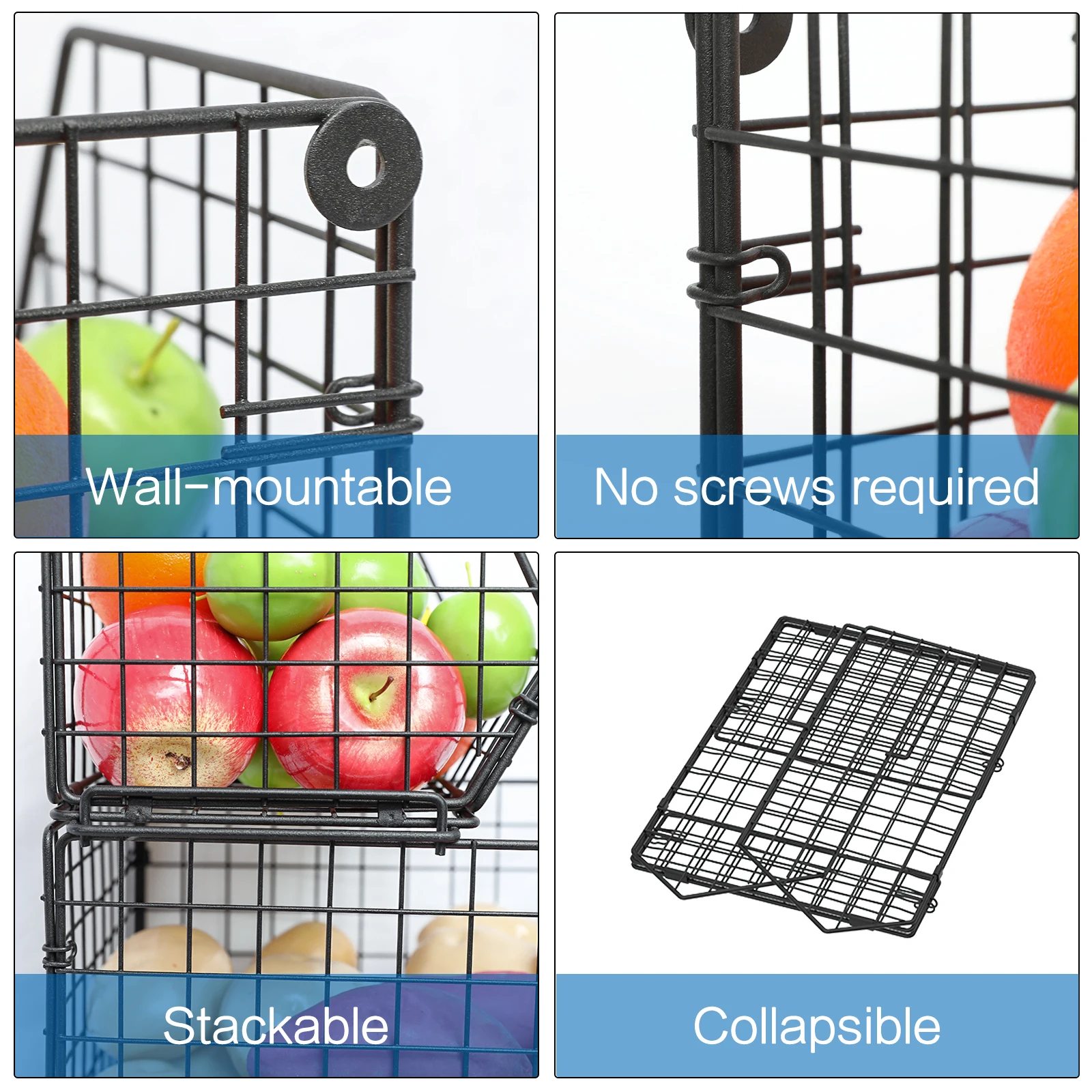 Multifunctional Stackable Fruit And Vegetable Basket Display Stand ...