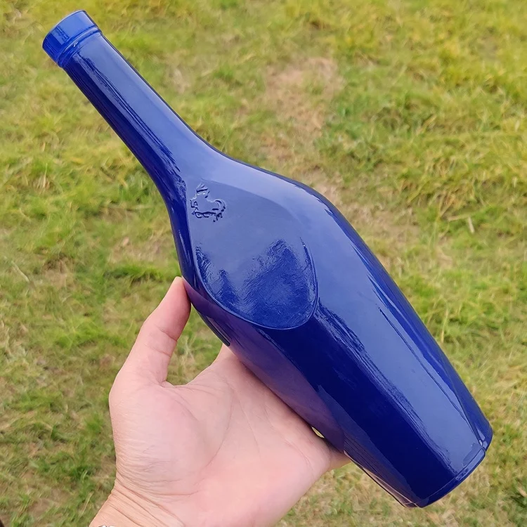 Botol kosong alkohol alkohol kobalt biru botol buram grosir 700ml botol ...