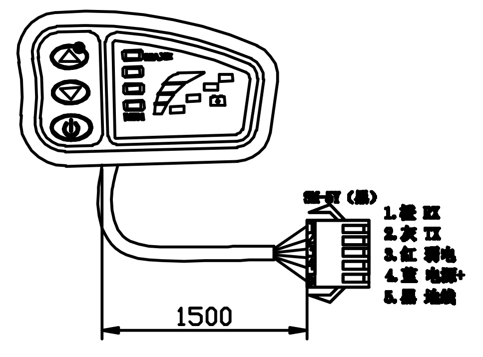 ATS-LED4 LED Display for Electric Bicycles - Black, 4-5 Steps