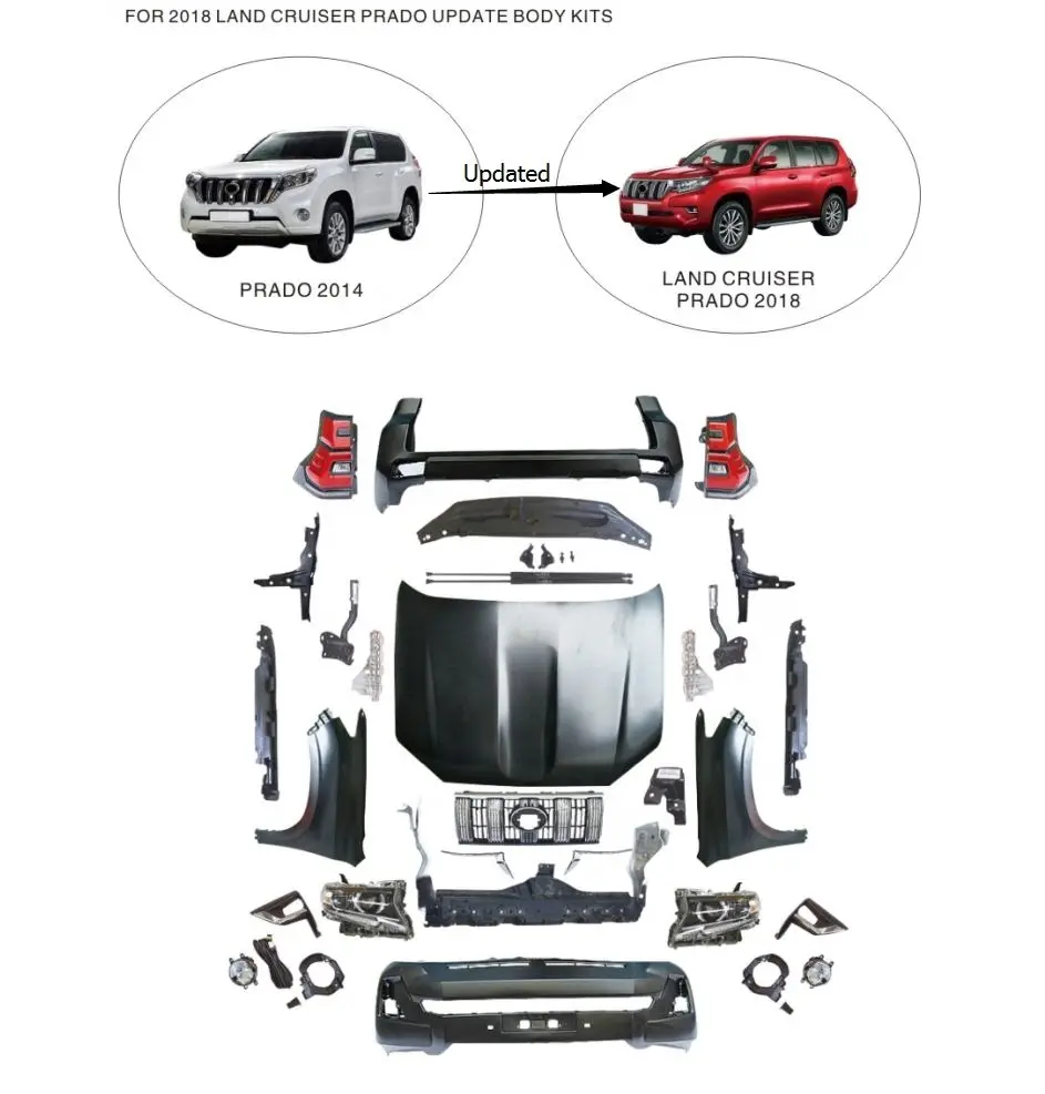 Prado Conversion Body Kit ABS Plastic for Toyota Land Cruiser