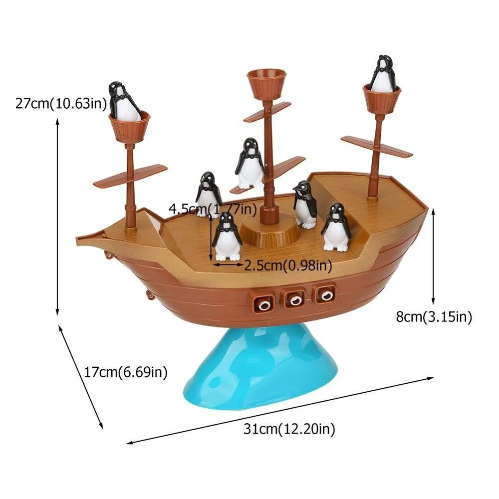 707-61 Desktop Pirate Boat Penguin Balance Game Child Parent ...