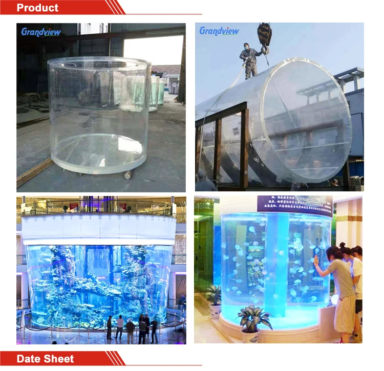 Large Clear Diameter Acrylic Tube for Aquarium - 95% Light Transmission