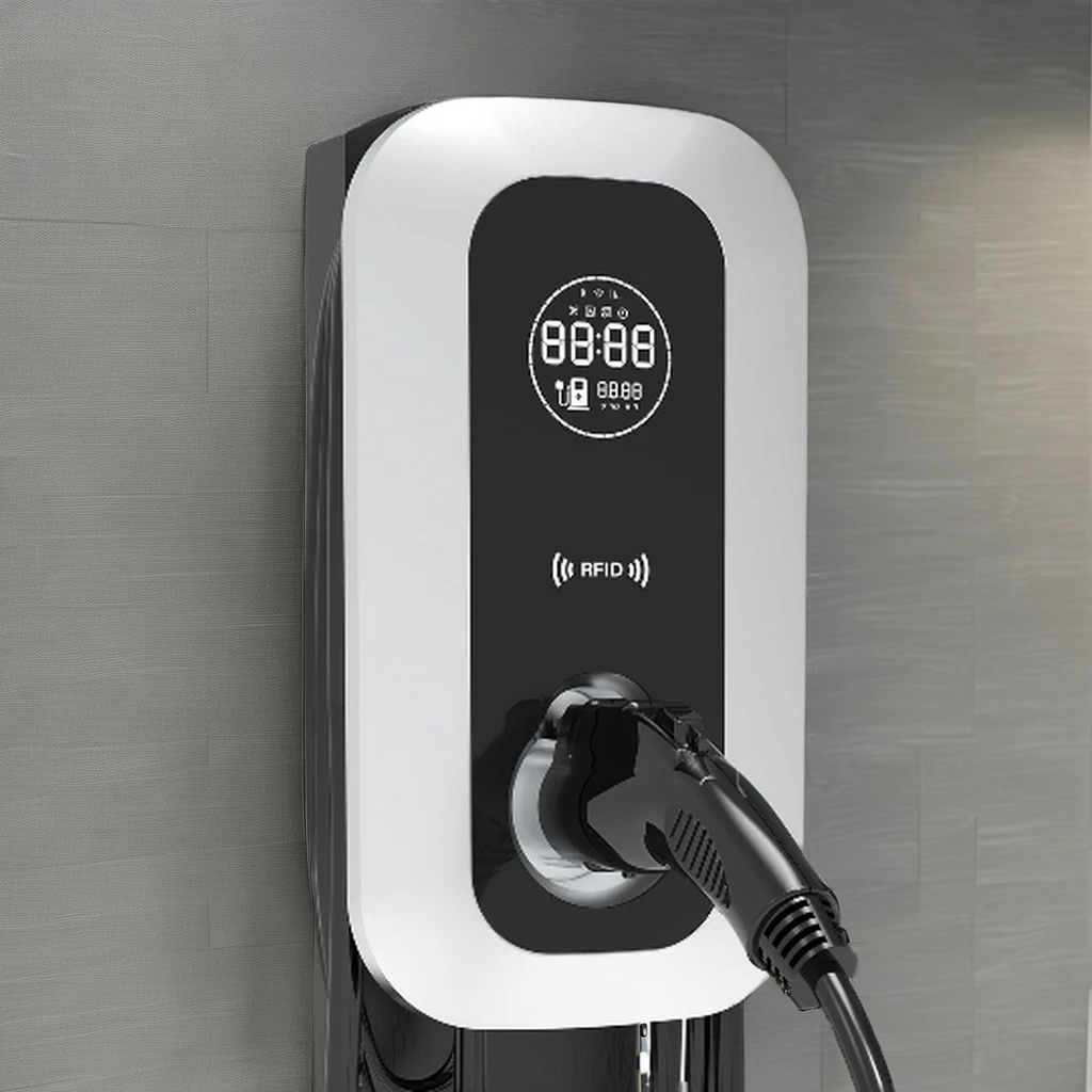 SAE J1772 Electric Vehicle Charging Station New Solar Wall-Mounted AC ...