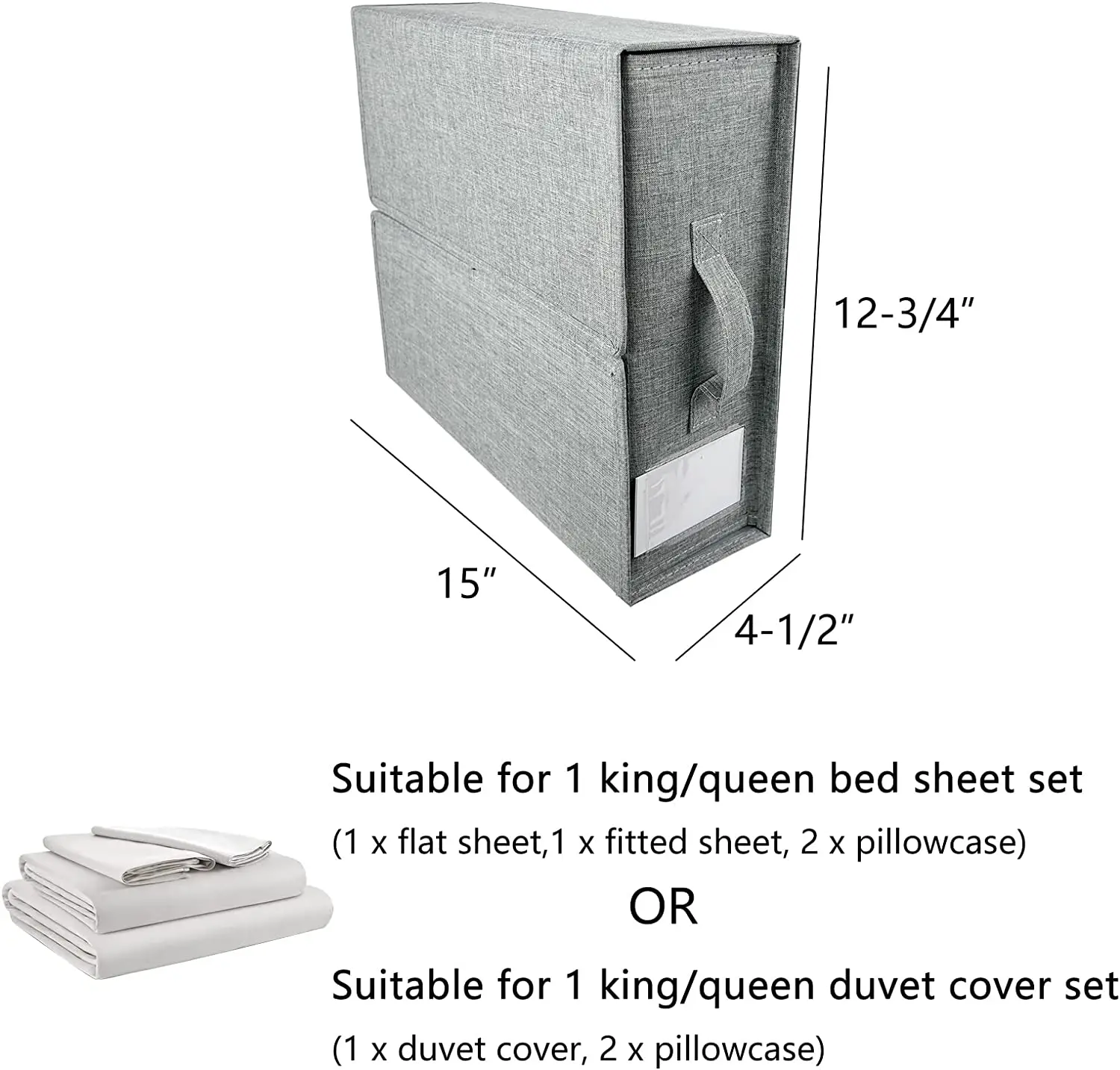 2-Pack Foldable Bedding Organizers for Sheets, Under-bed Storage Boxes ...