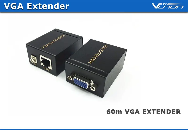 197ft/60m Vga To Rj45 Signal Extender Over Ethernet Cable Transmitter ...