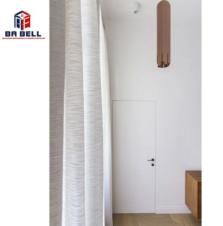 White Minimalistic Simple Hidden Door Frameless Mdf Hdf Prime Invisible ...