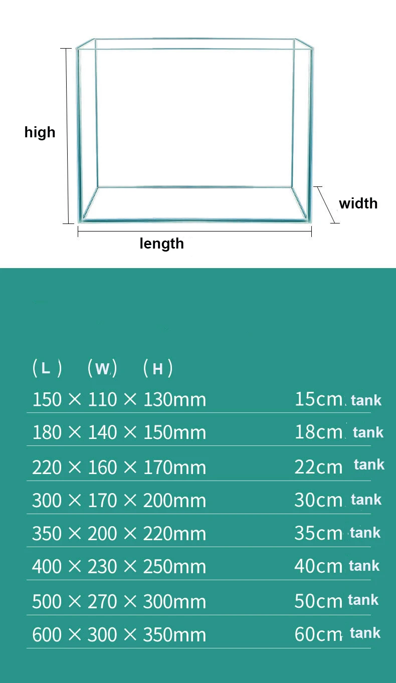 Clear Glass Square Fish Tank - Perfect for Betta Fish