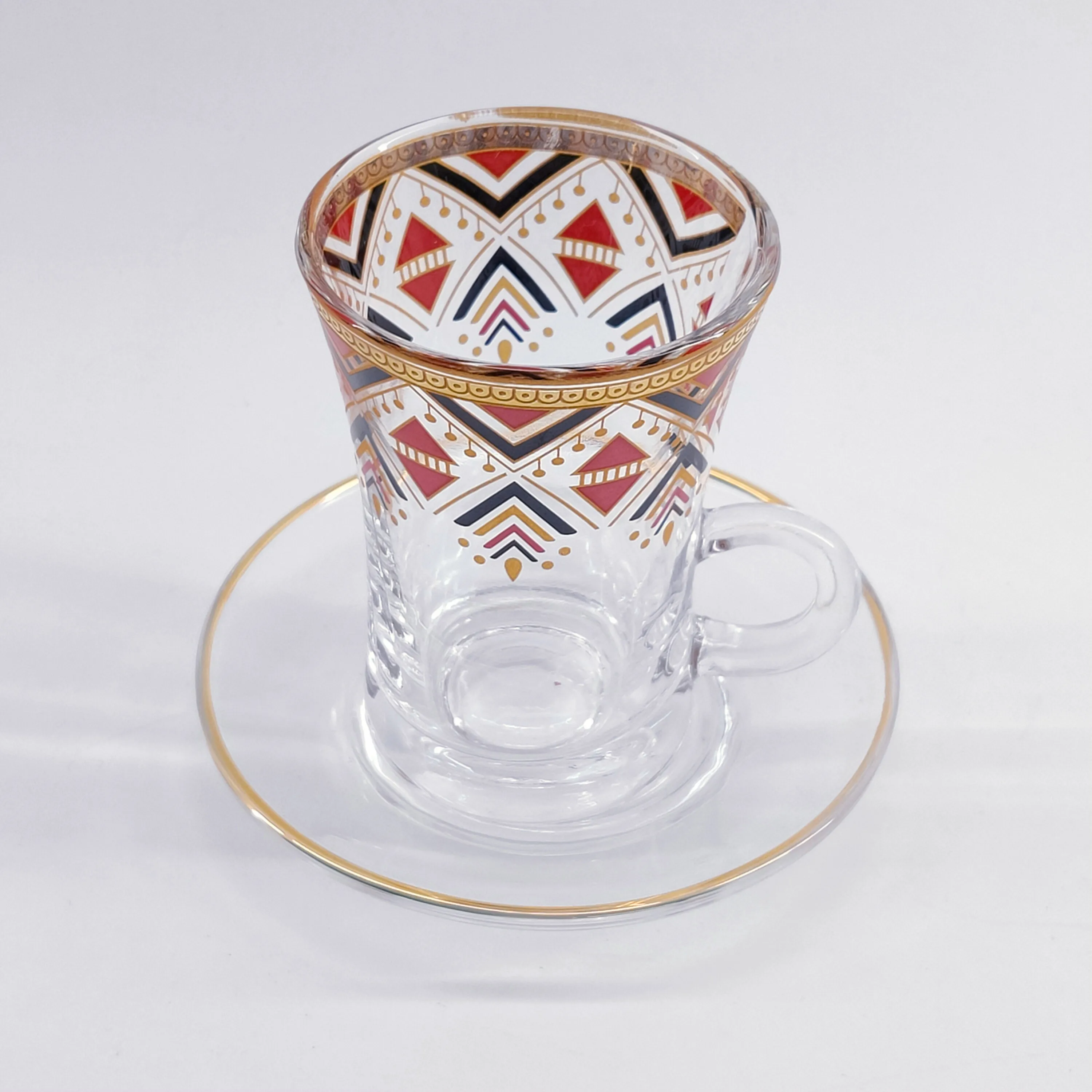 Wholesale Crystal Arabic Gold Rim Design Coffee Tea Cups And Saucers ...