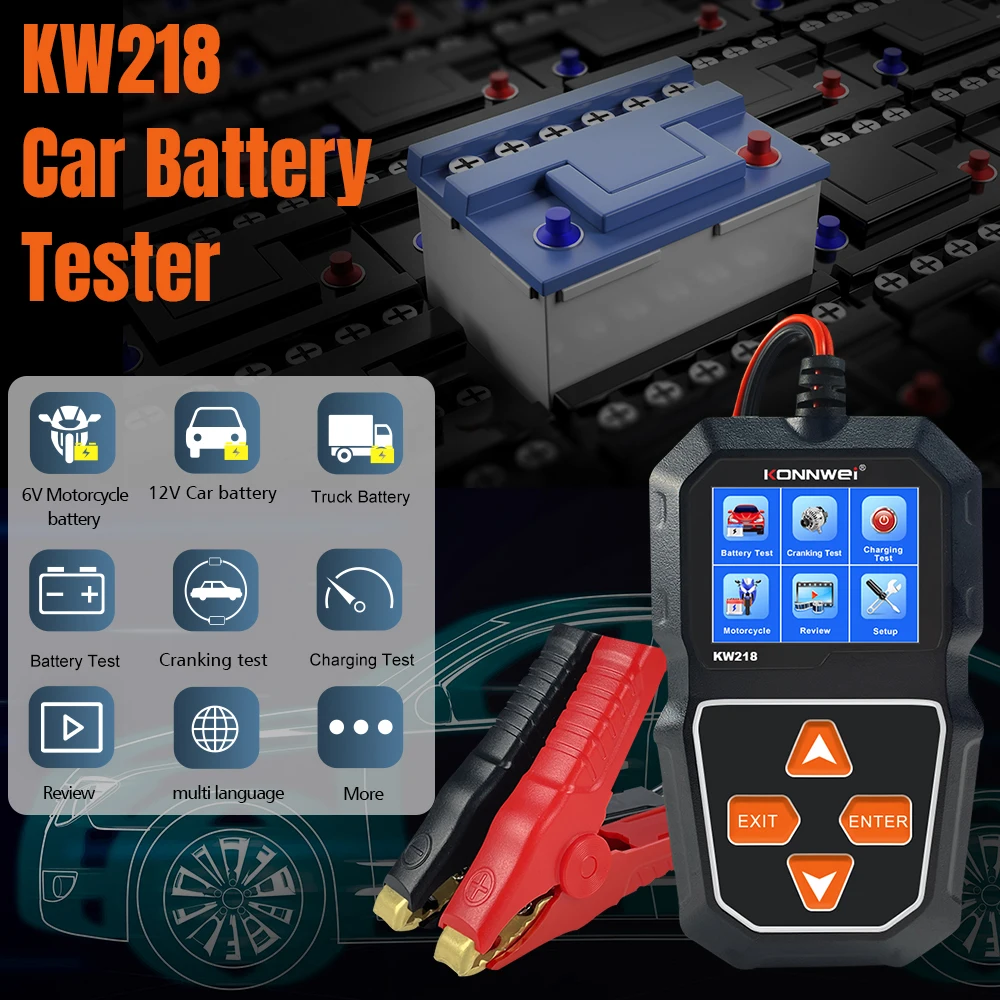 Car Battery Testers 12v Factory Diagnostic Tools Konnwei Kw218 Battery ...