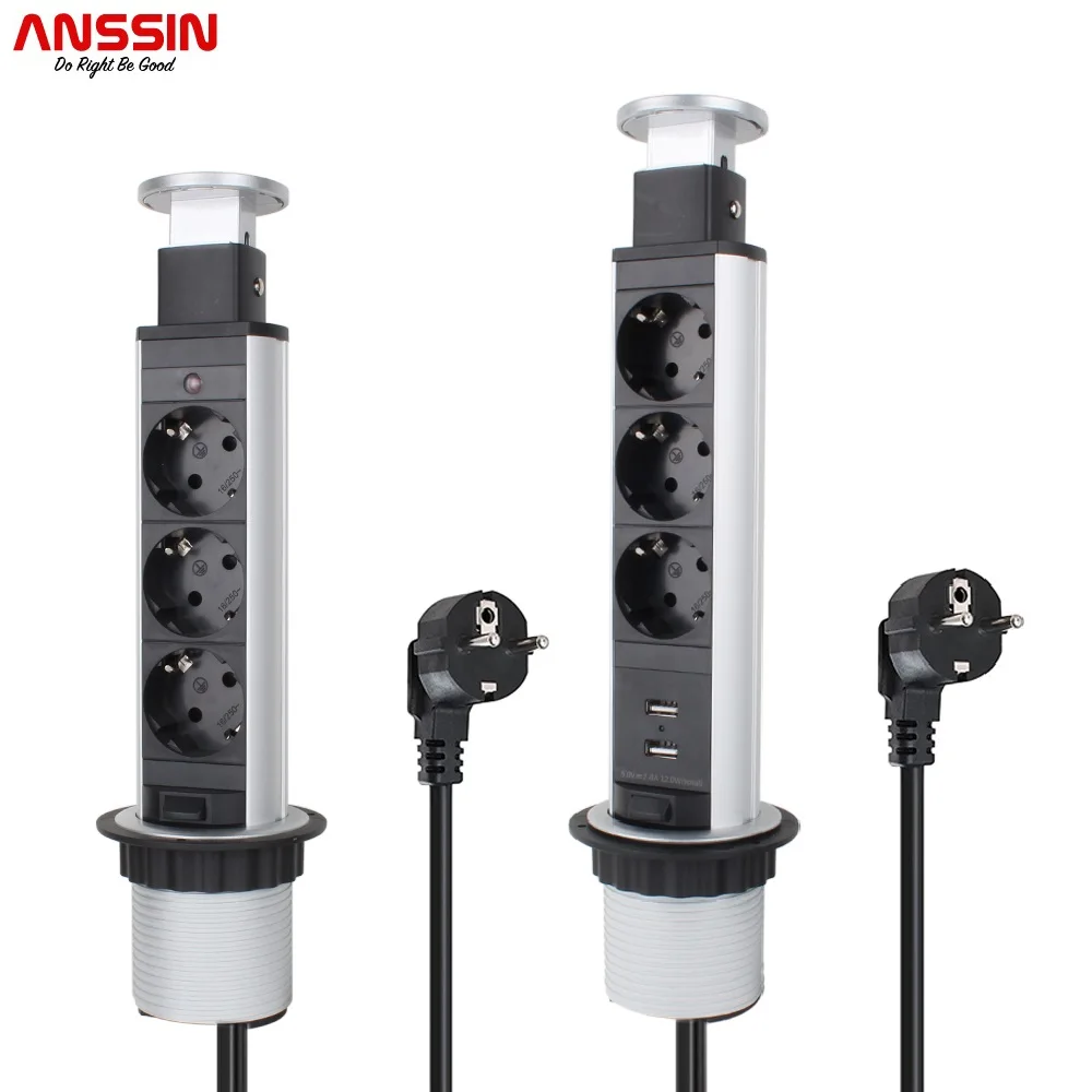 定制Schuko电源插座，带安装在桌面上的USB充电器，厨房桌面弹出式家具电源插座| Alibaba.com