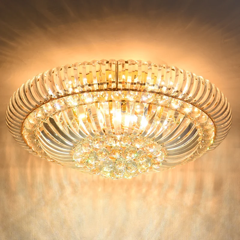 Nordic Modern Luxury Round Decoration Living Room Led K9 Crystal ...