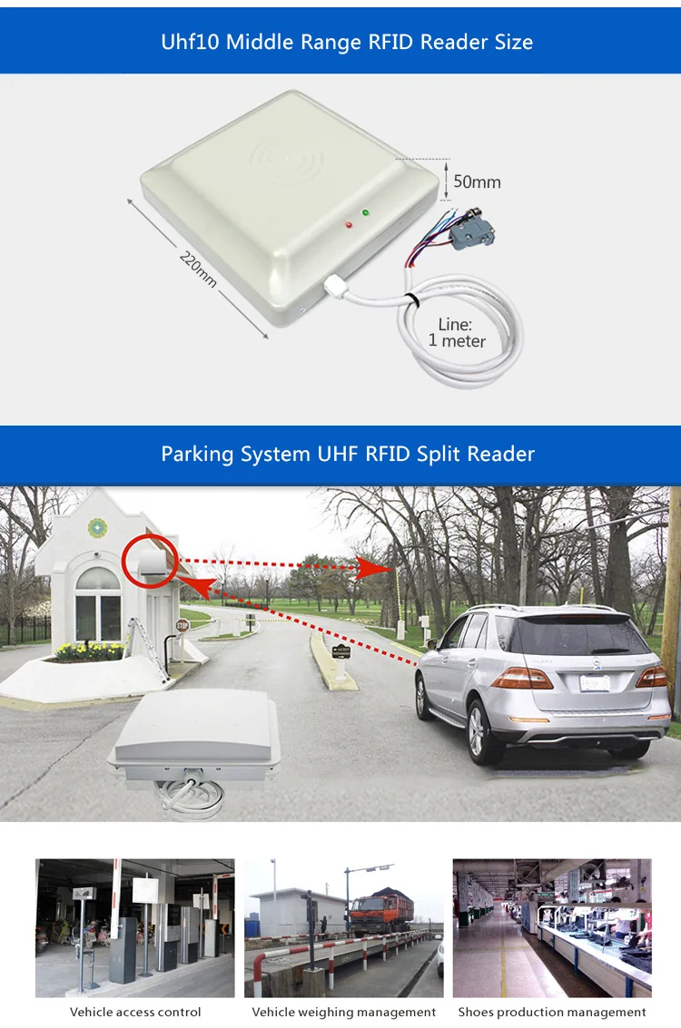 Lf Long Range RFID HF 13.56 Mhz UHF Reader for Parking