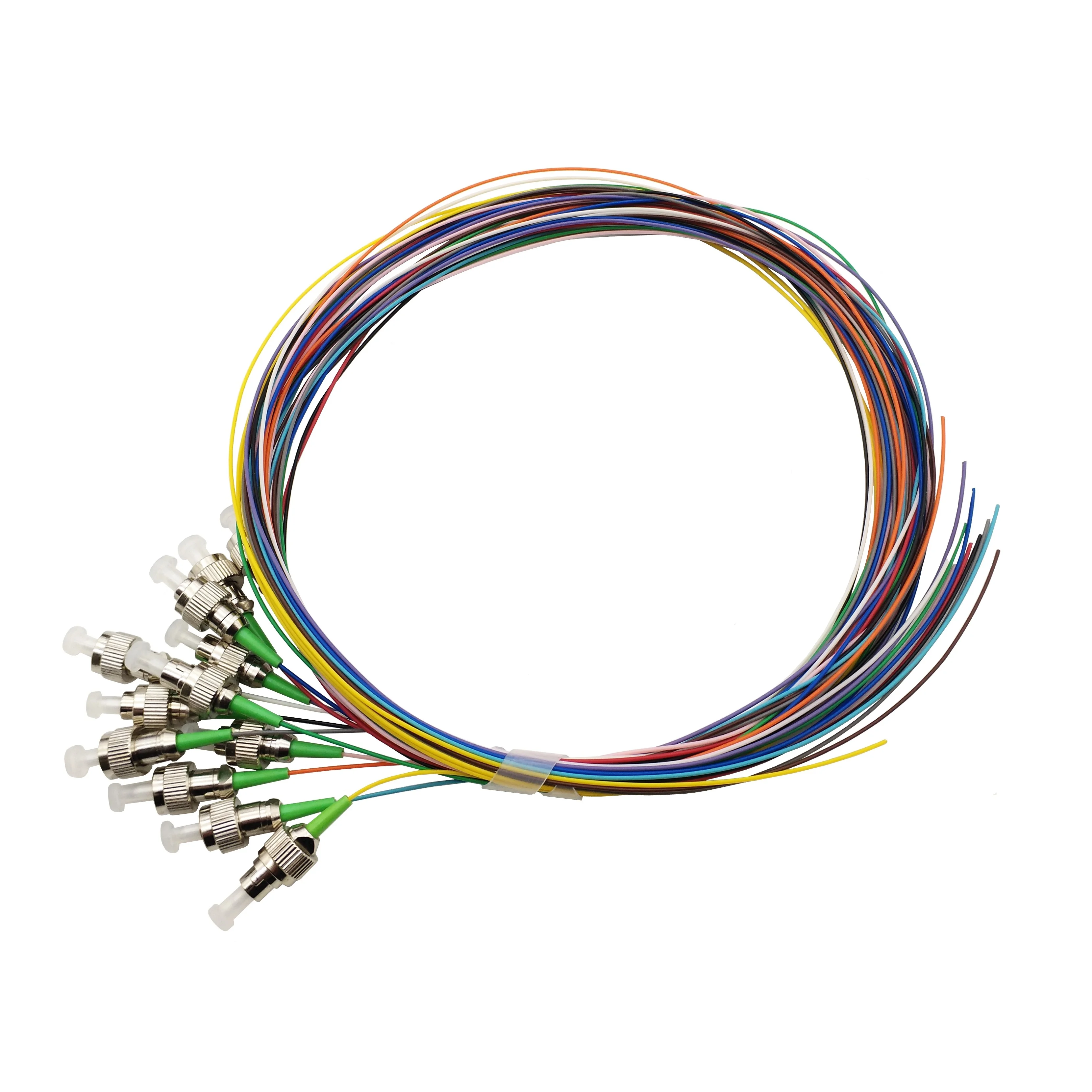 12 Color Fiber Fc Apc Single Mode G652d 0.9mm Fiber Optic Pigtail 12 ...