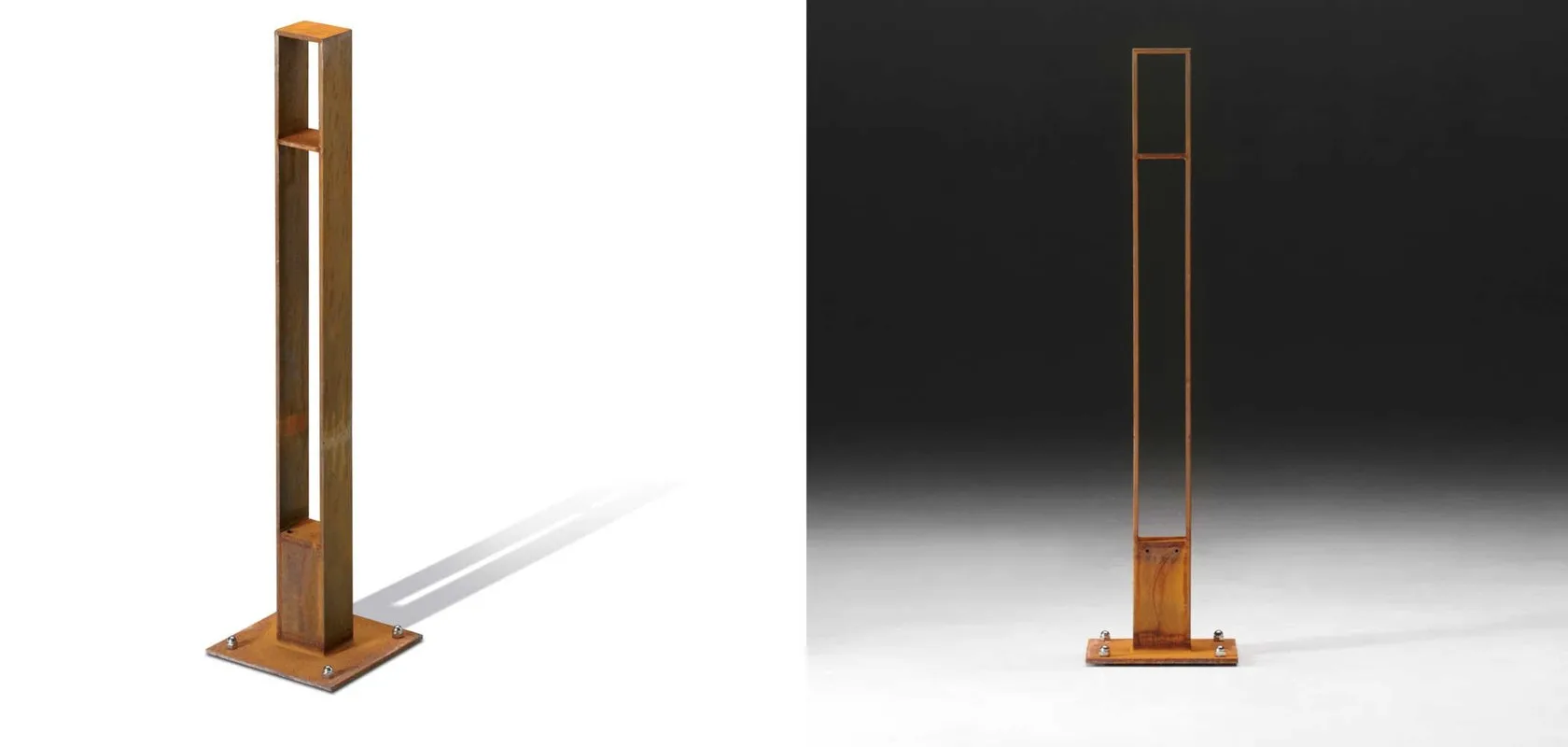 Rust Corten Steel Bollard Post With Base Plate - Buy Landscape Lighting ...