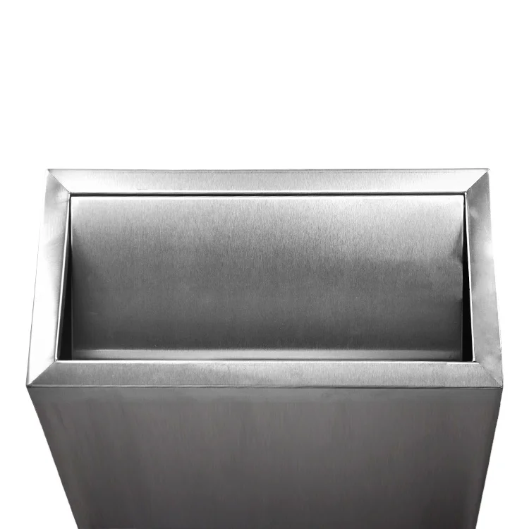 Small Metal Waste Bin Brushed Stainless Steel Waste Bin for Hotel ...