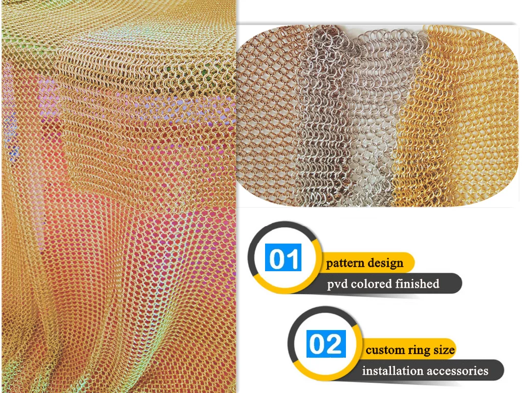 Flexible Architectural Anti-Cut Metal Stainless Steel Ring Mesh