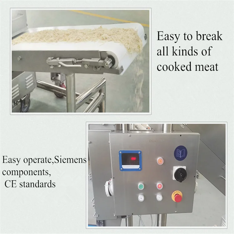 Industrial Cooked Meat Pulled Pork Shredding Machine / Meat Shredding ...