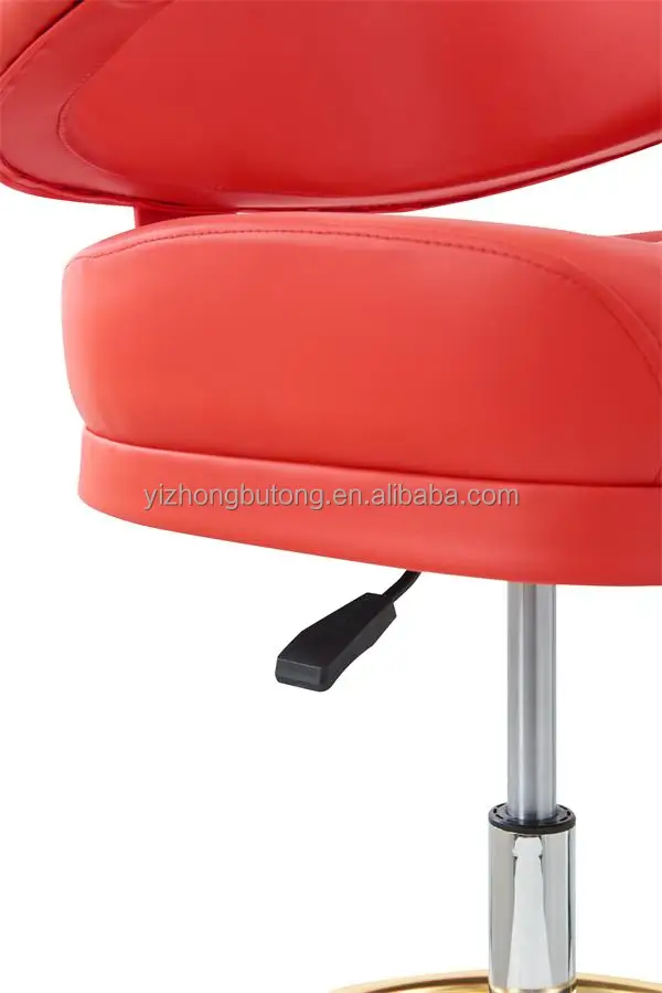 Modern Luxury Red Leather Swivel Seating Poker Chair For Bar Living ...