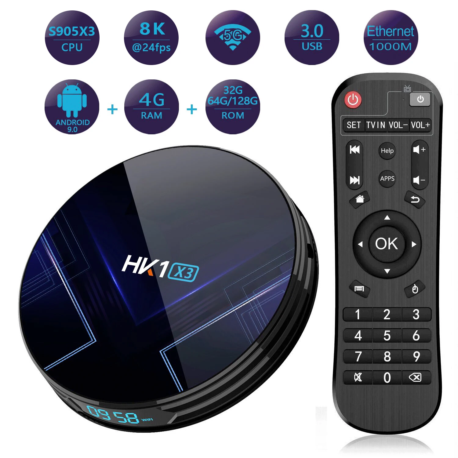 HK1 X3 TV Box - Powerful 4K/8K Media Player with 32GB ROM
