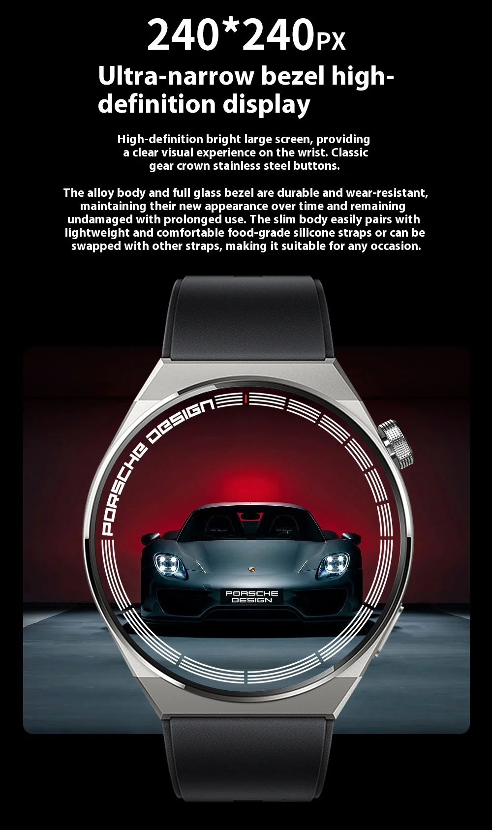 2025 Fashionable GT8 Sports Smart Watch for Android NFC Wireless Charging Bracelet with Message ...