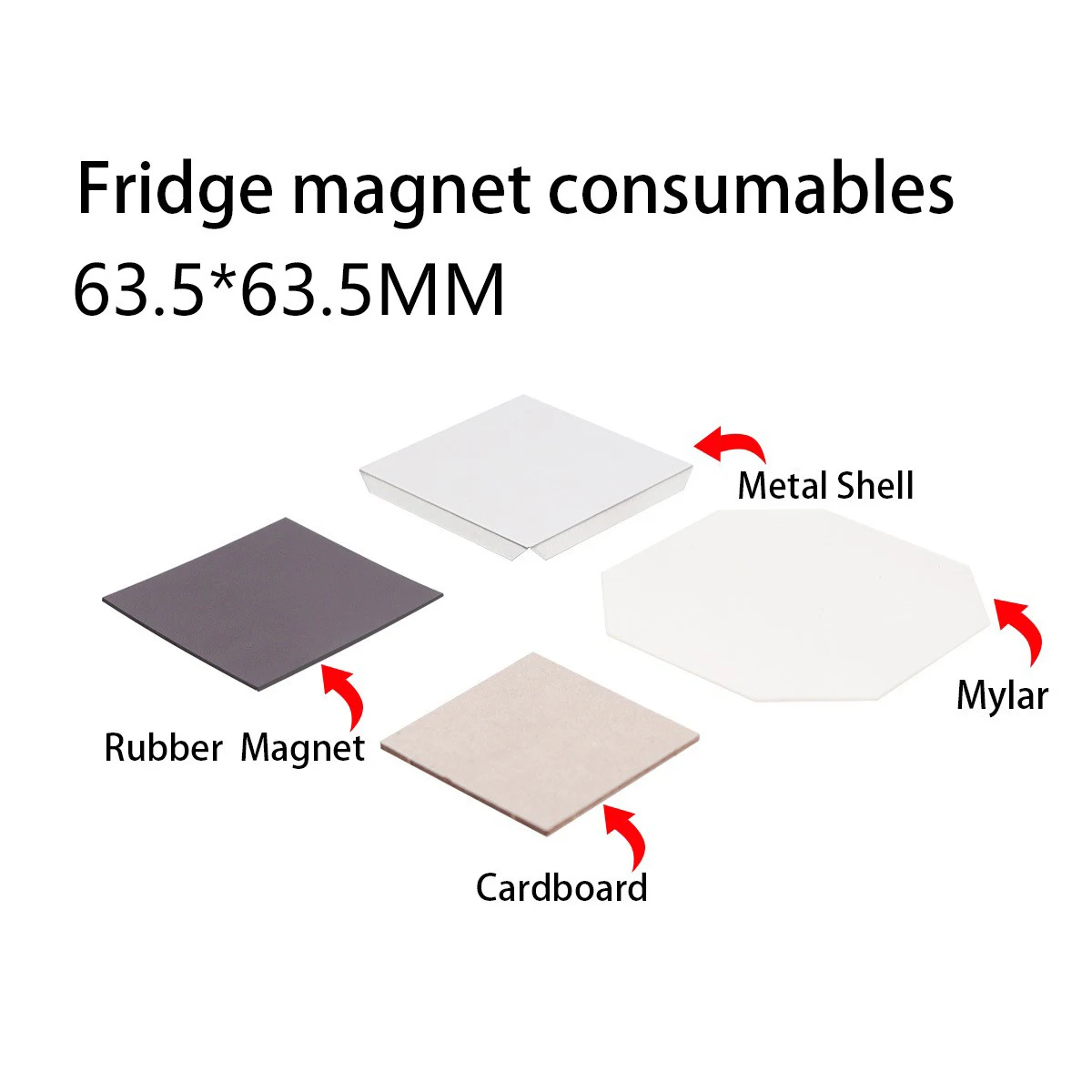 63.5mm Square Fridge Magnet Making Machine with Cutter