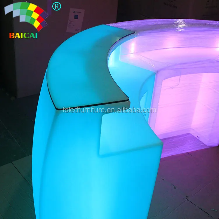 Wave Shape LED Bar Counter Portable Bar Counter Color Changing LED Bar ...