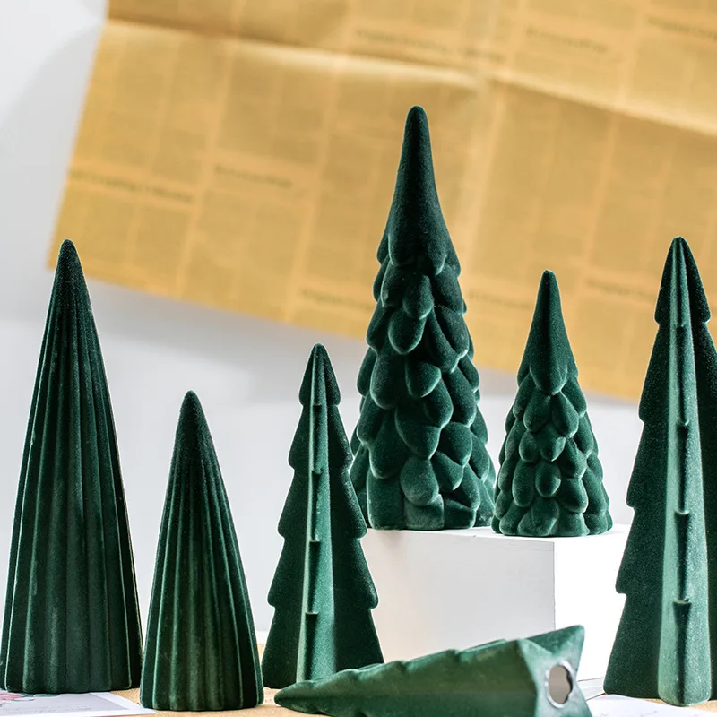 New Ideas Party Holiday Flocking Ceramic Christmas Tree Tabletop ...