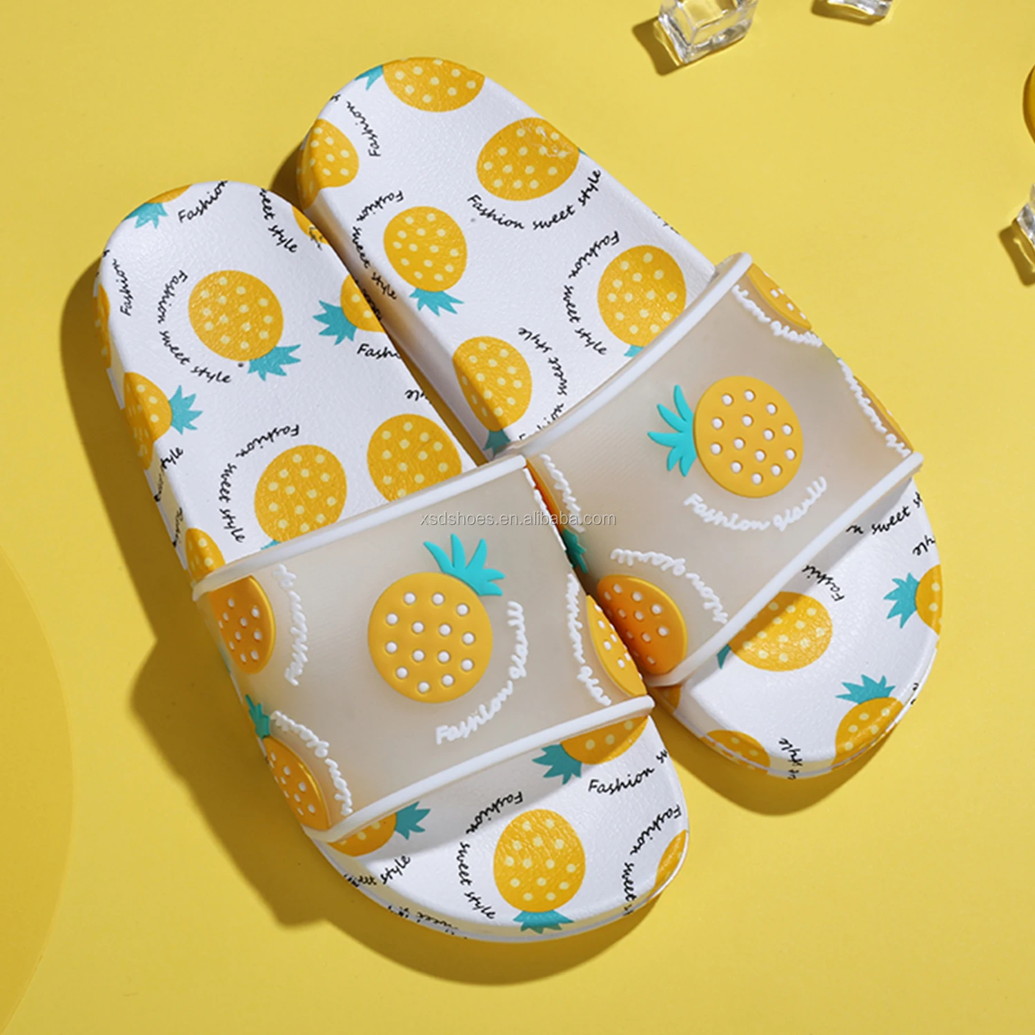 Summer Strawberry Avocado Fruits Slides Slippers For Women Colorful Pvc ...