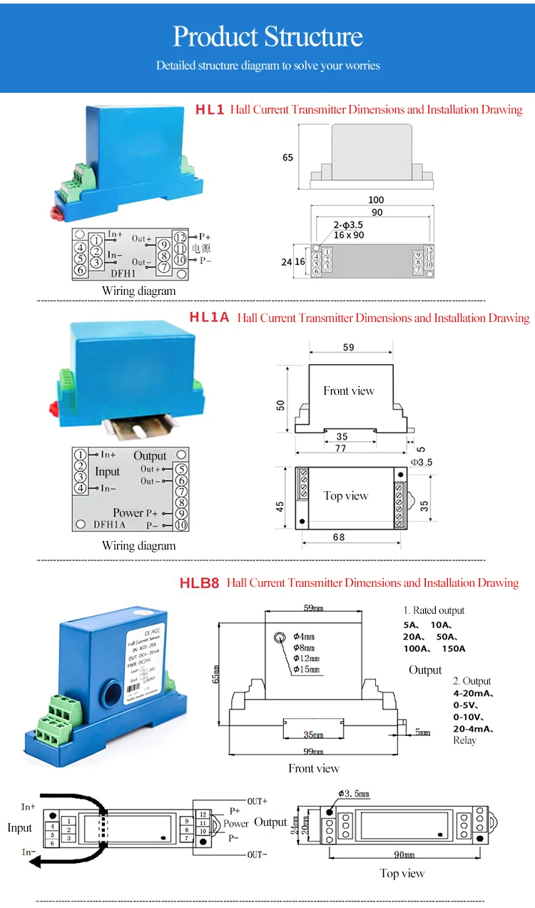 Hall Effect Mains DC Current Sensor 0-10V, 1000A - Reliable Current ...