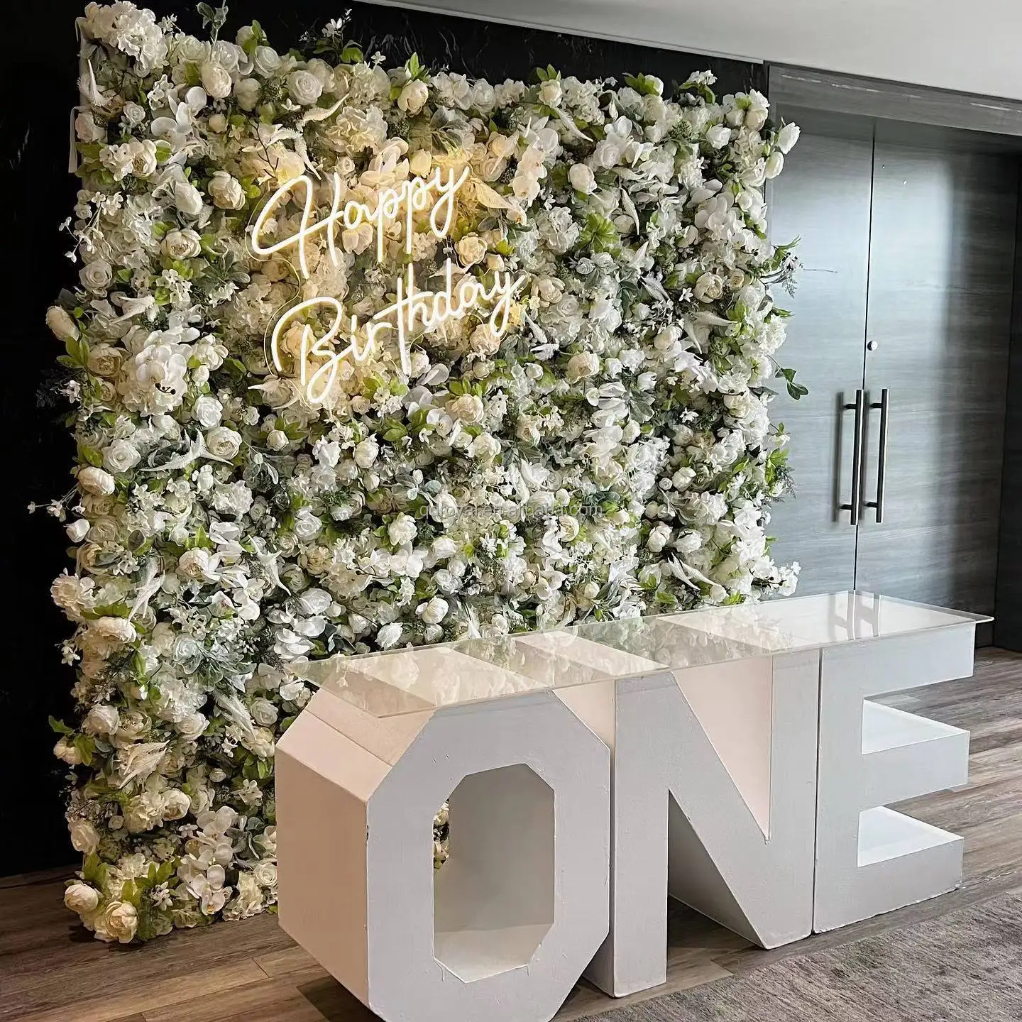 5D Roll up Flower Wall Backdrop - Elegant Wedding Decor