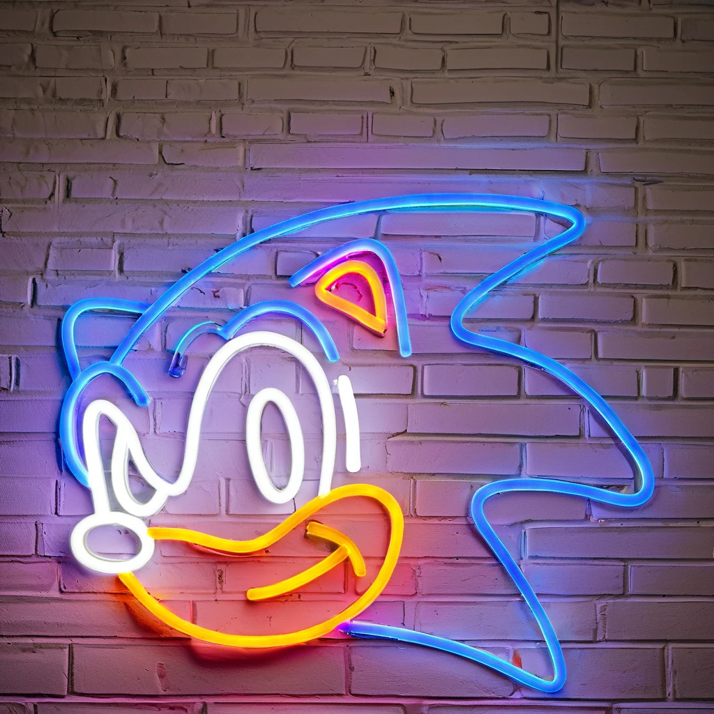 Custom Sonic Neon Light Sign LED Anime Figure for Night Club Wall Decor ...