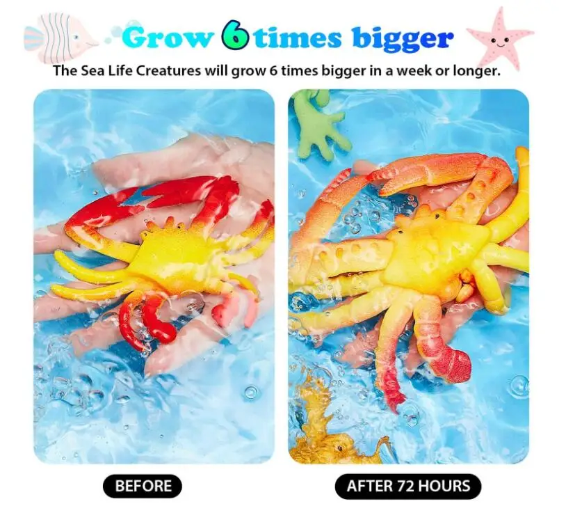 Growing Animal Creature Expandable Sea Creature Set Magic Giant Grow ...