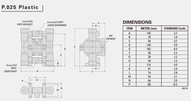 Wilden P.025/KZPPP/TNL/TF/KTV líquido corrosivo mini bomba/PVDF/PTFE ...