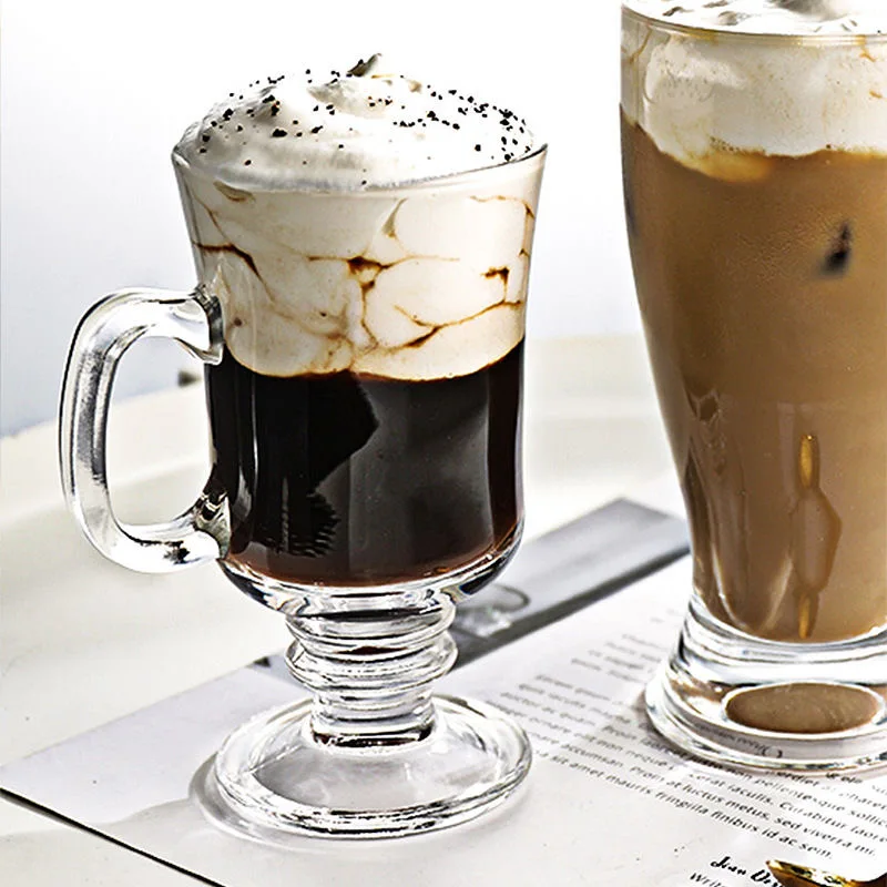 Reusable Clear Glass Coffee Tea Mug With Handle Espresso Mugs Latte Mug ...