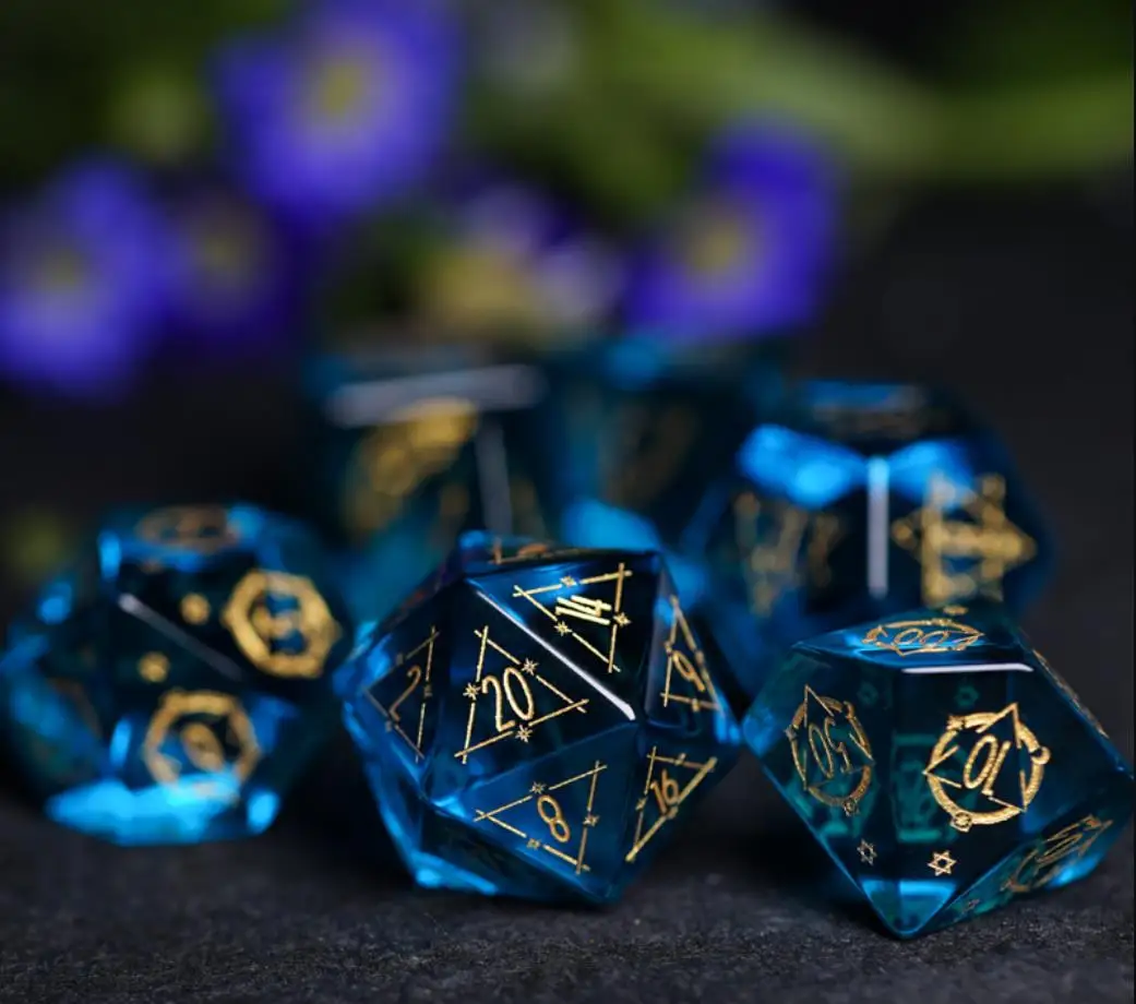 Custom Metal Blank Black DND Dice Set D20 Bone Polyhedral D&D W Gift ...
