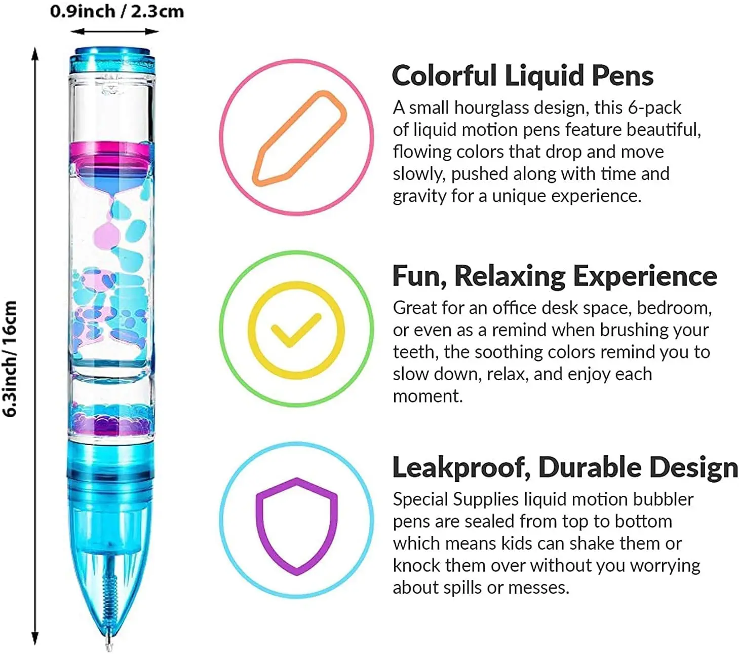 Liquid Motion Bubbler Timer Pen For Stress And Anxiety Relief Liquid ...
