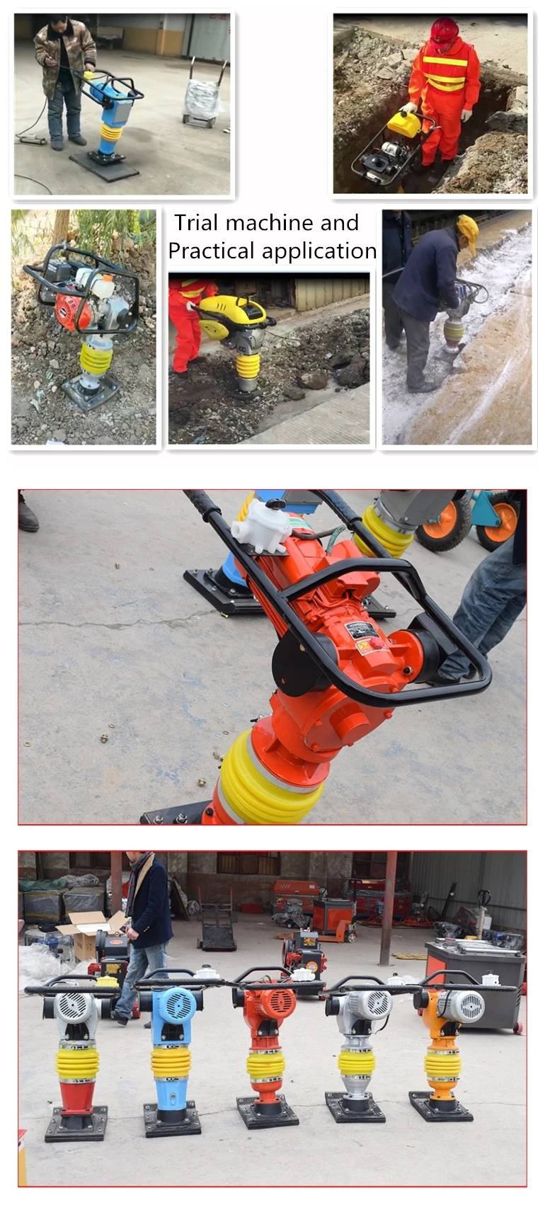 High Performance Hand Push Tamping Rammer Jumping Jack Vibrating Tamper ...