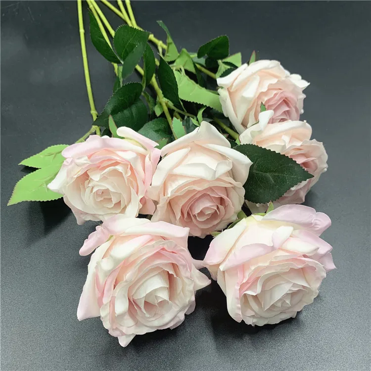 Wholesale Artificial Flower Rose Realistic Single Stem Silk Rose ...
