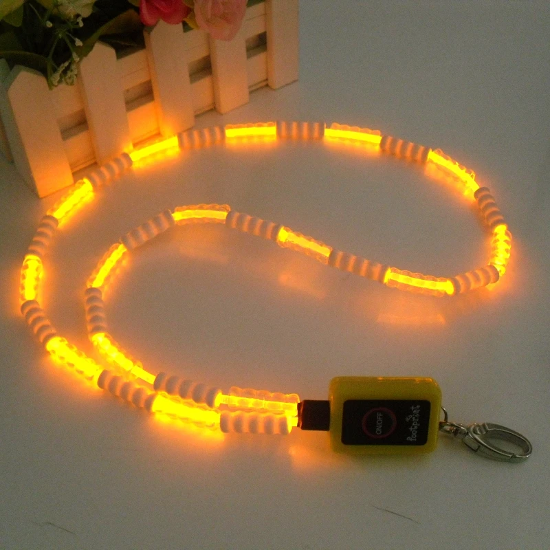 Glow in the Dark Polyester LED Lanyard with ID Card Holder