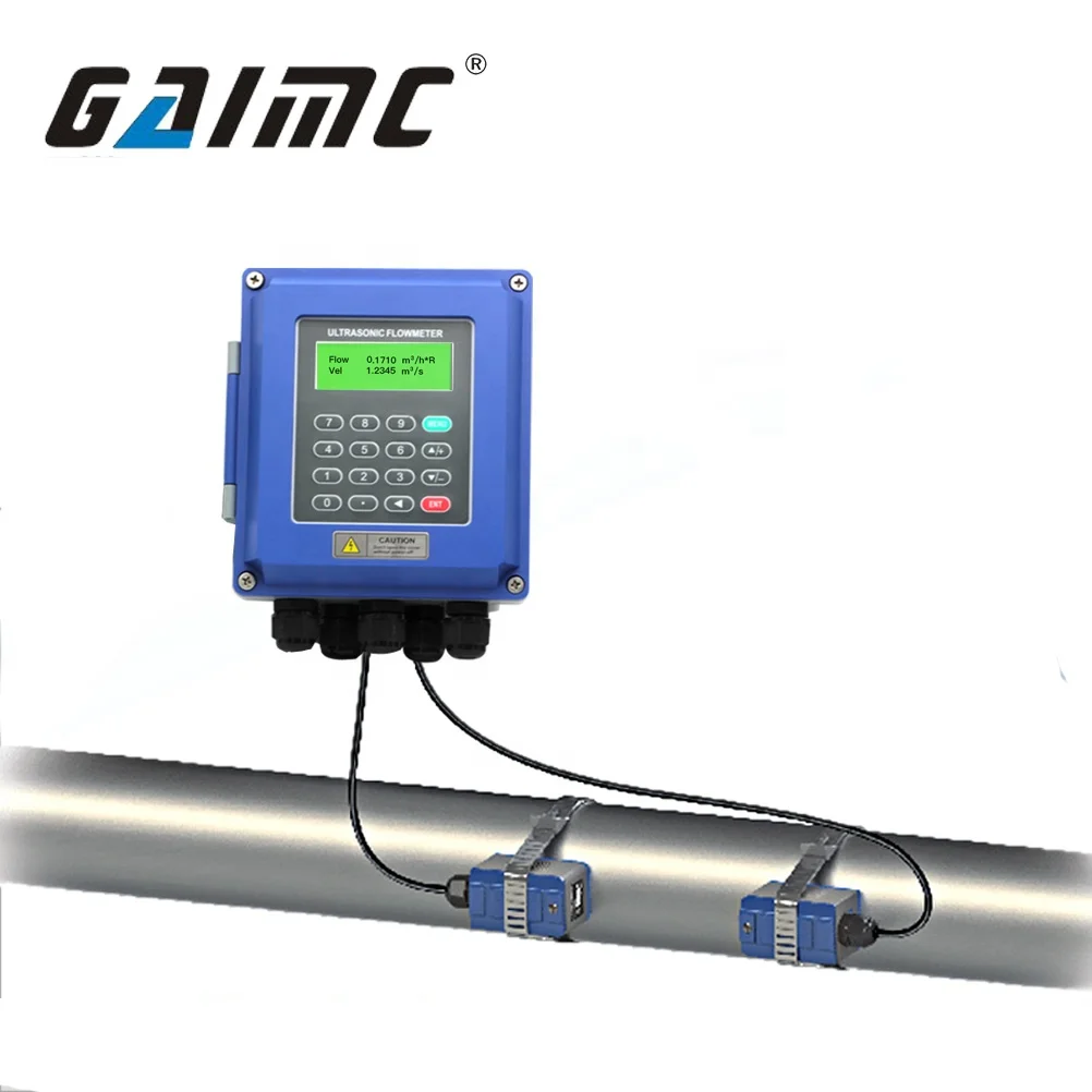 Guf120a-w Clamp On Temperature Flow Transducer Ultrasonic Flow Meter ...