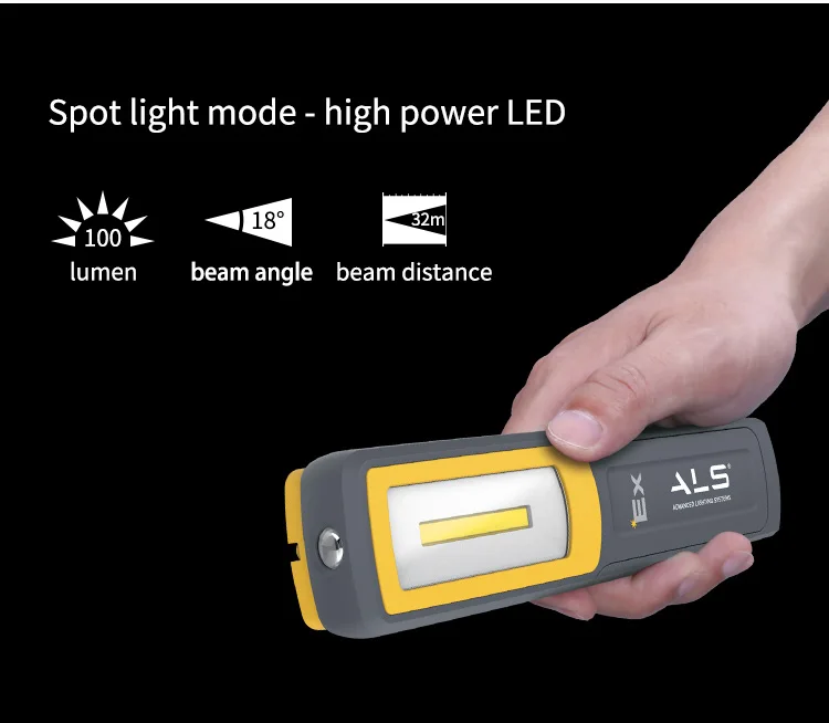 Als 200lm Rechargeable Cob Led Work Light Waterproof Ip65 Ik07 ...