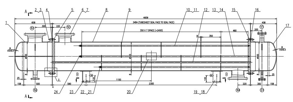 Stainless Steel Shell and Tube Heat Exchanger for Heating Water
