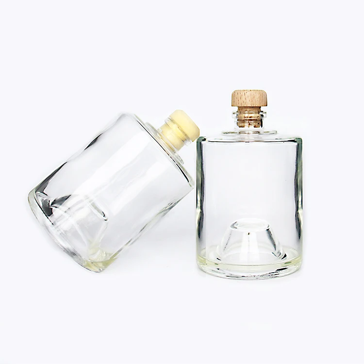 Unique 375ml 12.5oz Stackable Glass Whisky Foldable Bottle With Real ...