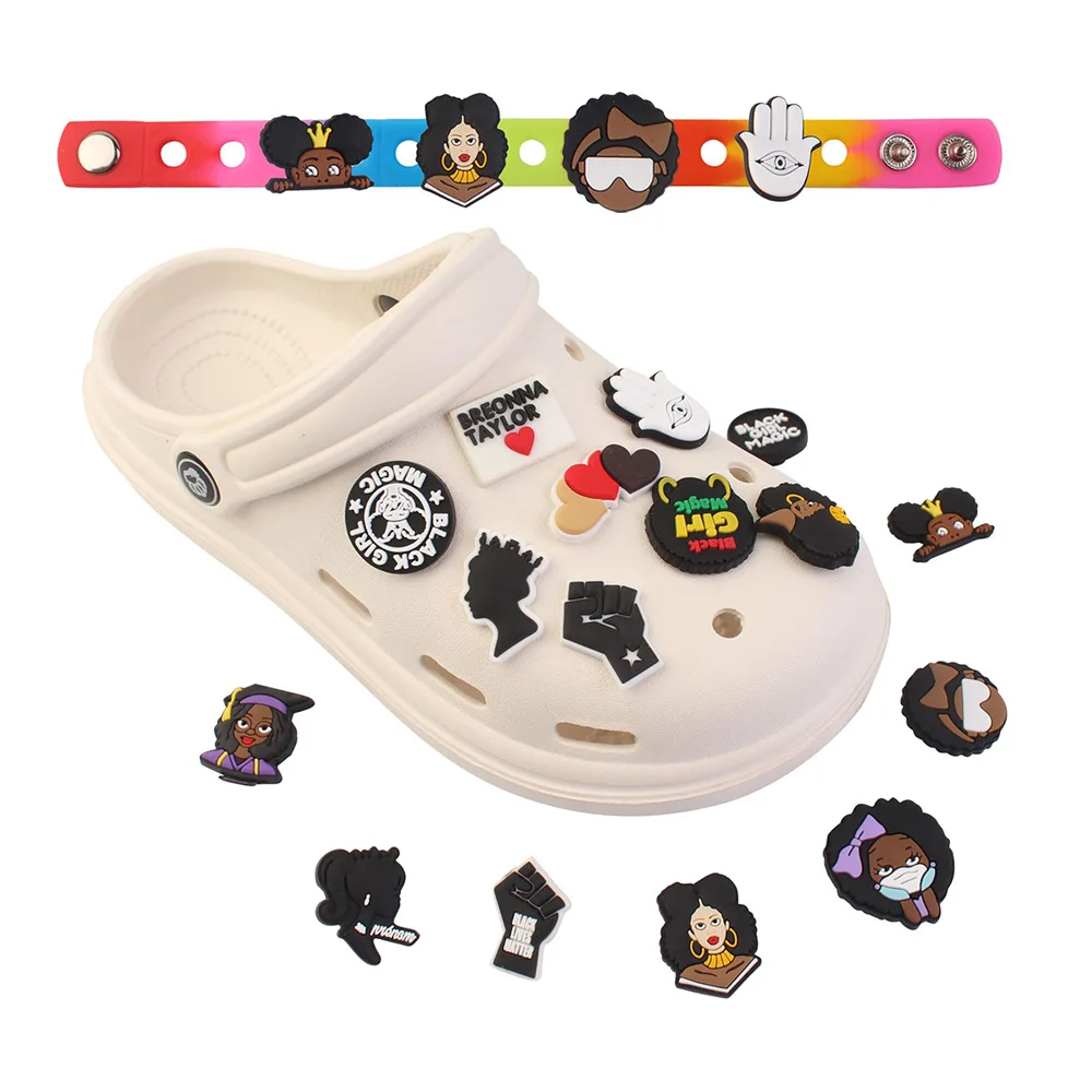 Custom Shoe Accessory Clog Charm Black Girl Magic Shoe Charms For Kids ...
