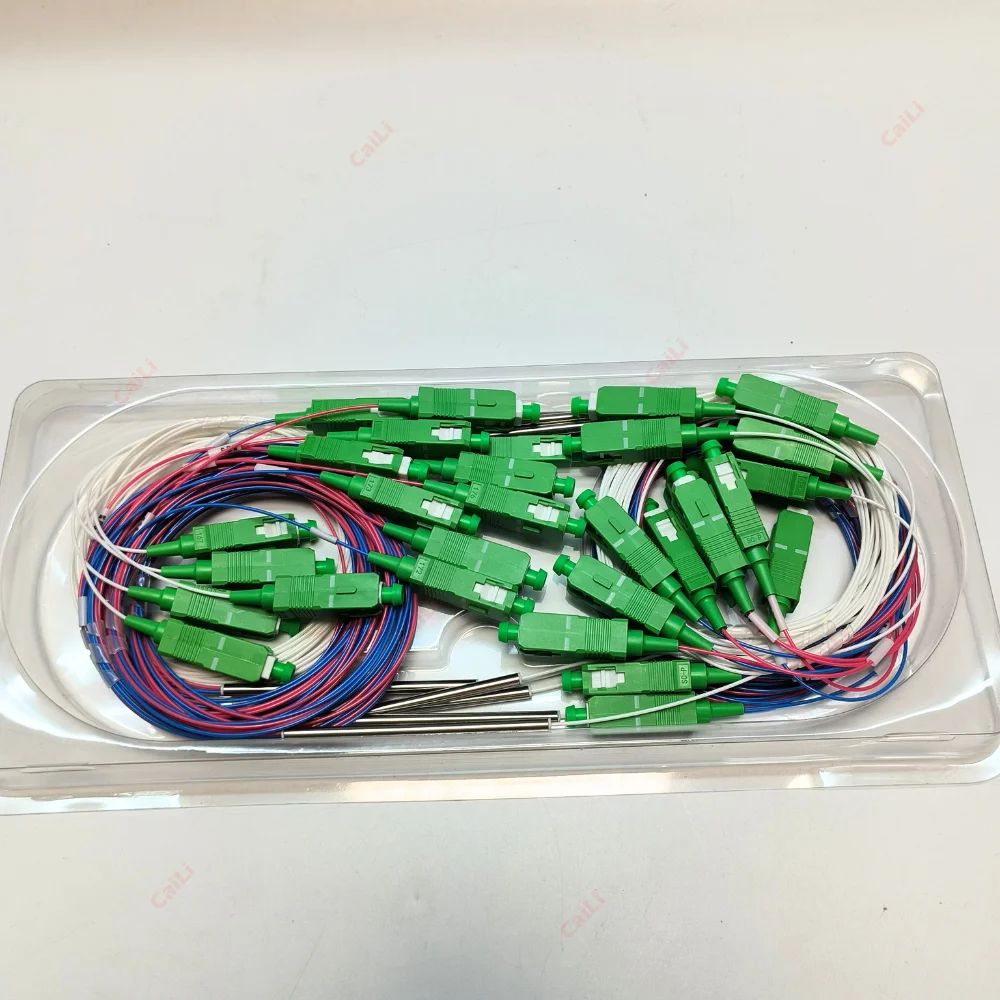 10pcs/lot Fiber Optic Fbt Splitter With Connector Sc Apc 1x2 0.9mm ...