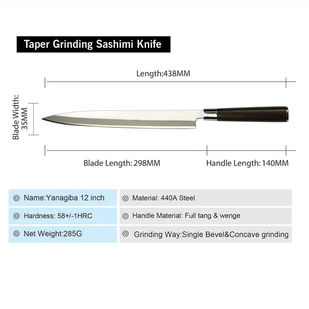 Traditional Japanese Yanagiba Knife - Stainless Steel