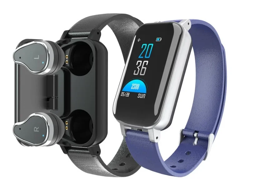 2019 New 2 In 1 Bluetooth Headset Smart Bracelet Handsfree Smart Watch ...