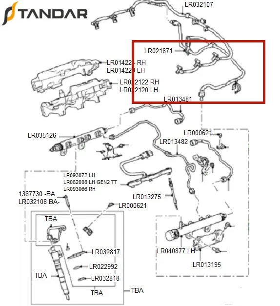 LR021871燃油回油管| Alibaba.com